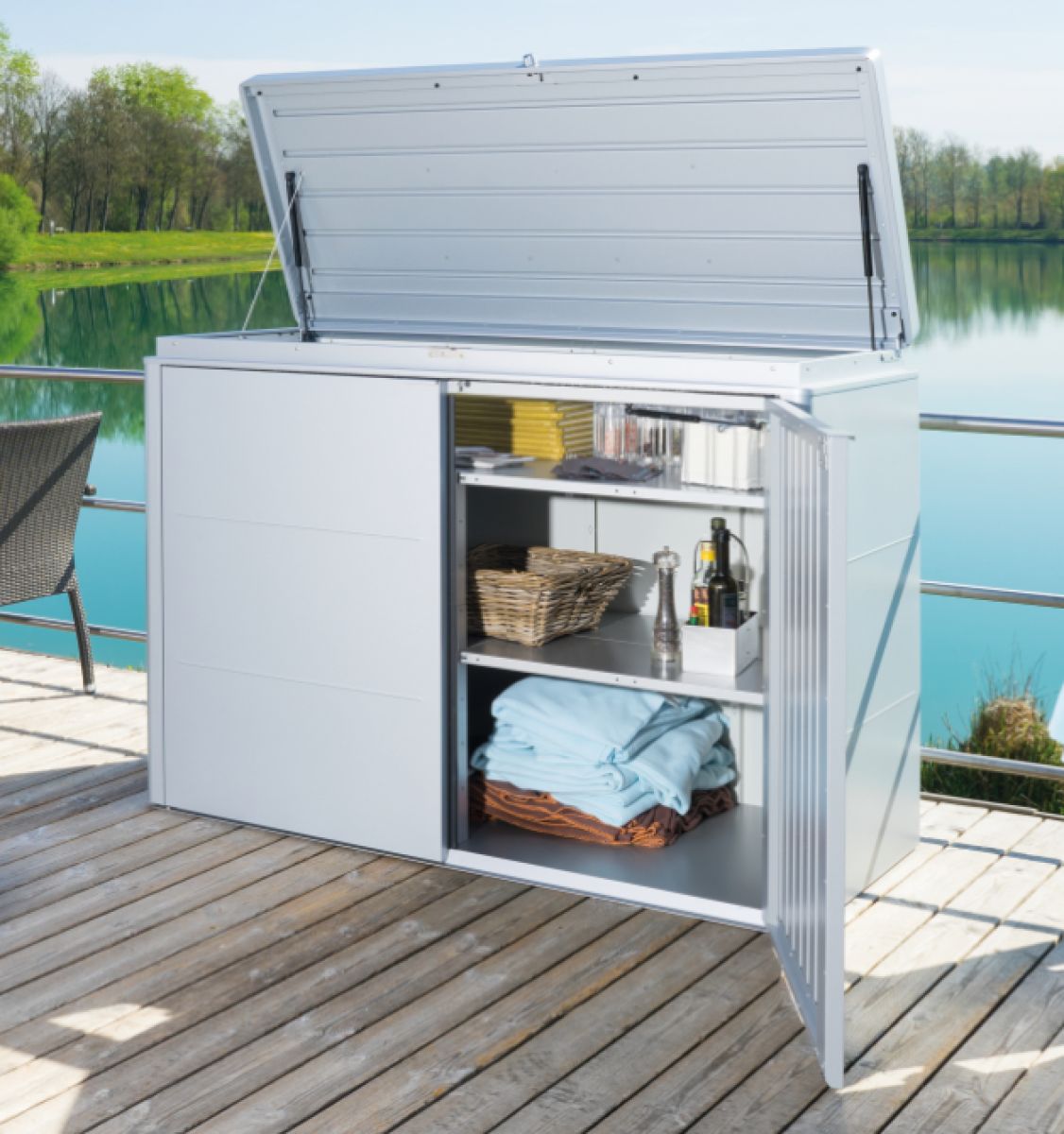 Biohort Metalen berging HighBoard 200x84x127 cm cm | Van Kooten